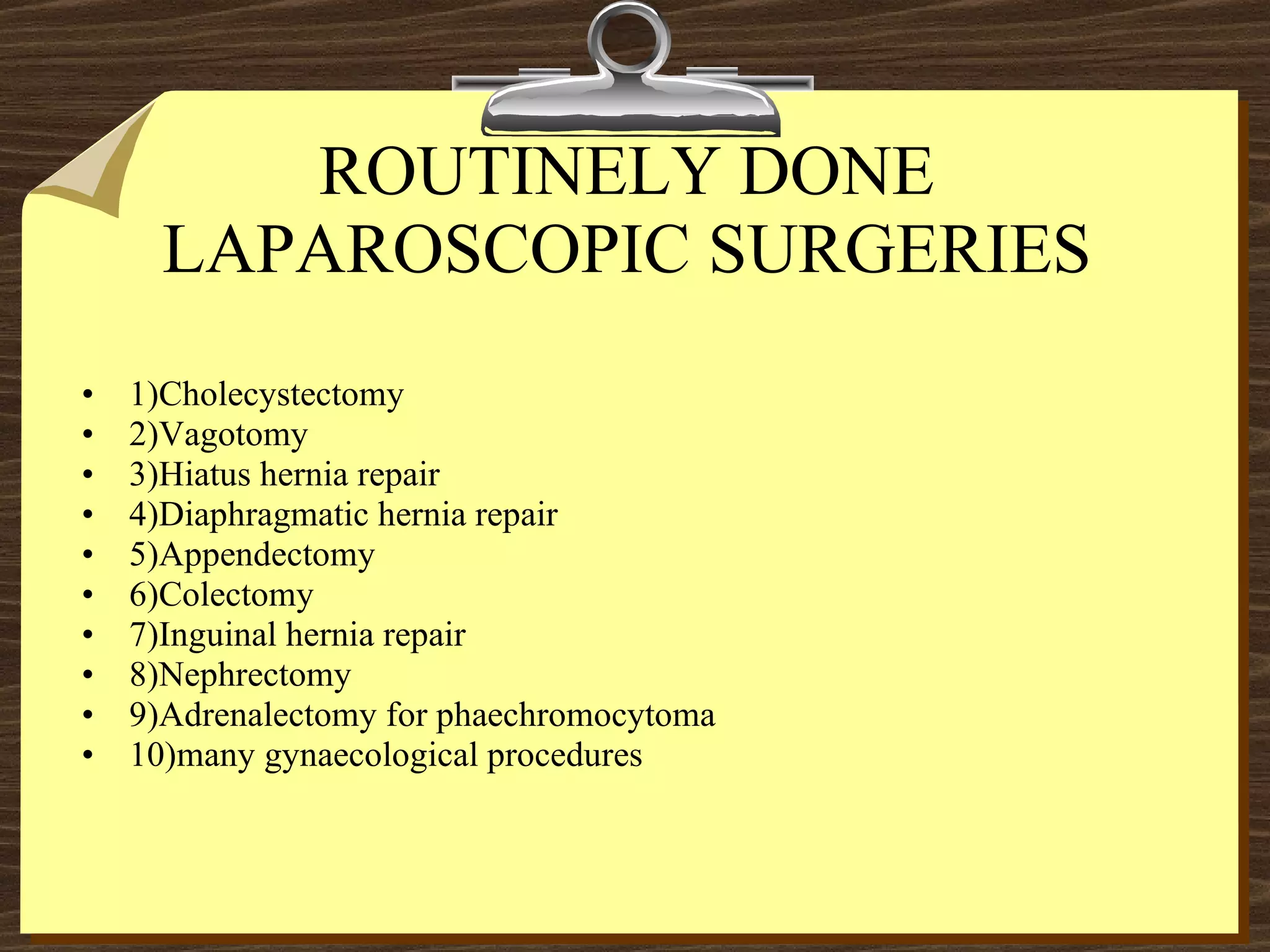 Seminar on laparoscopic surgery and its anaesthetic consideration | PPT