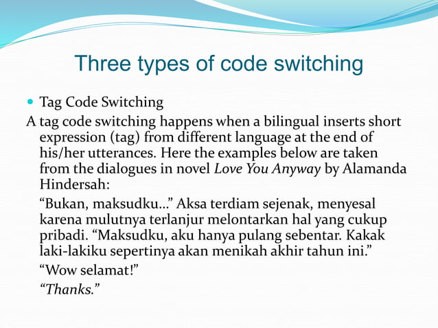 Code-Mixing and Code Switching | PPT