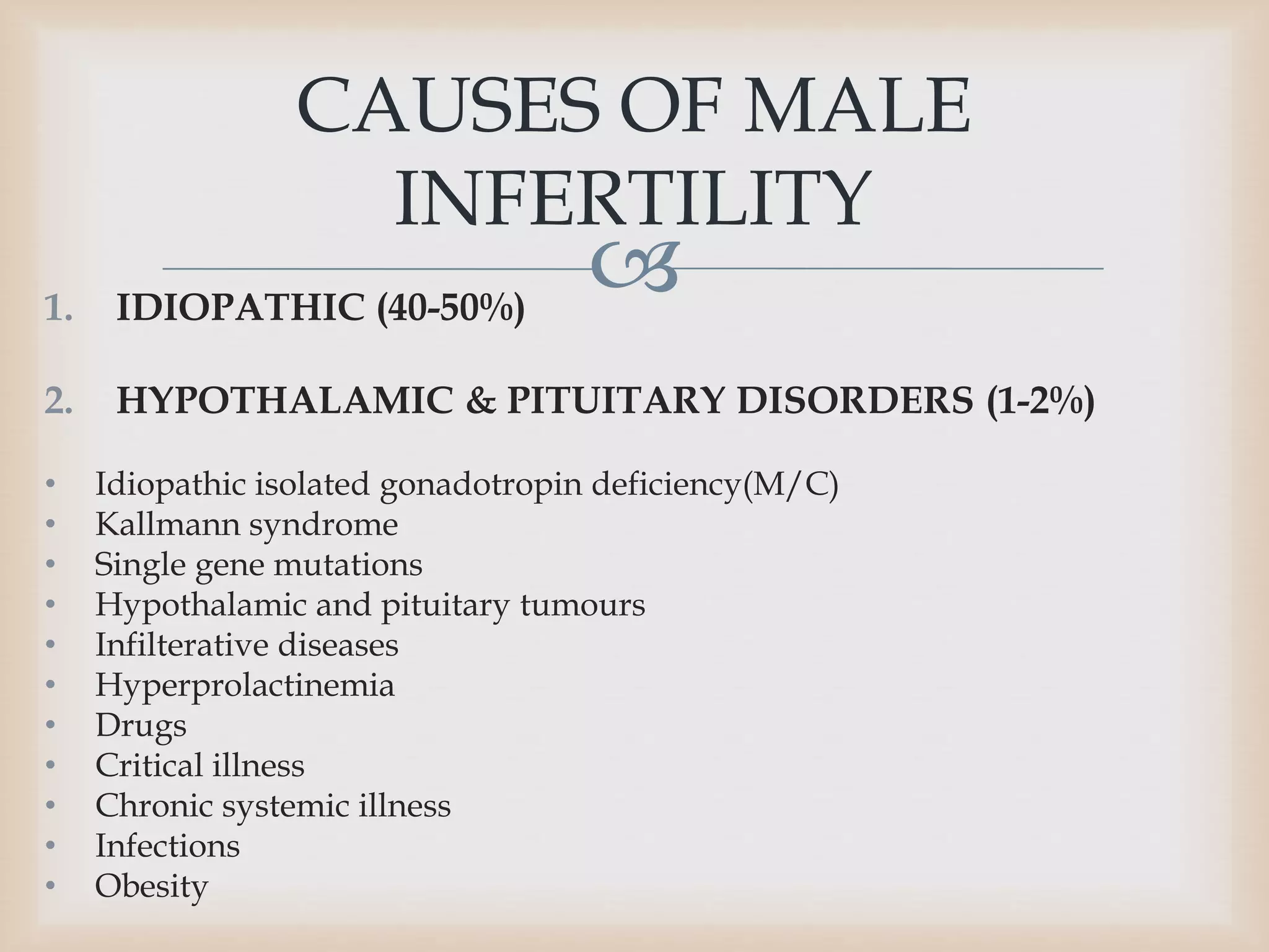 Seminar on male infertility | PPTX