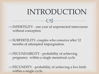 Seminar on male infertility | PPTX