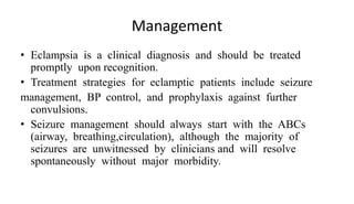 seminar on management of eclampsia.pptx | Pregnancy | Reproductive Health