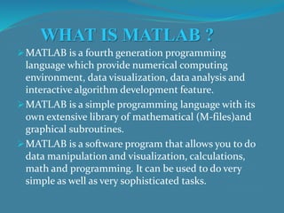 Seminar on MATLAB | PPTX
