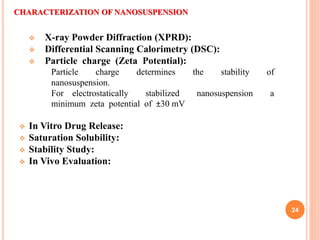 Seminar on nanosuspension | PPTX | Chemistry | Science