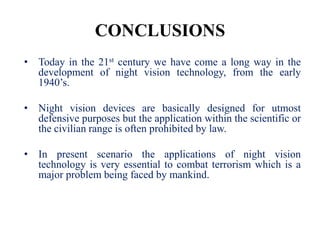 Seminar on night vision technology ppt | PPTX