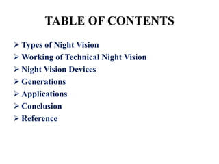 Seminar on night vision technology ppt | PPTX