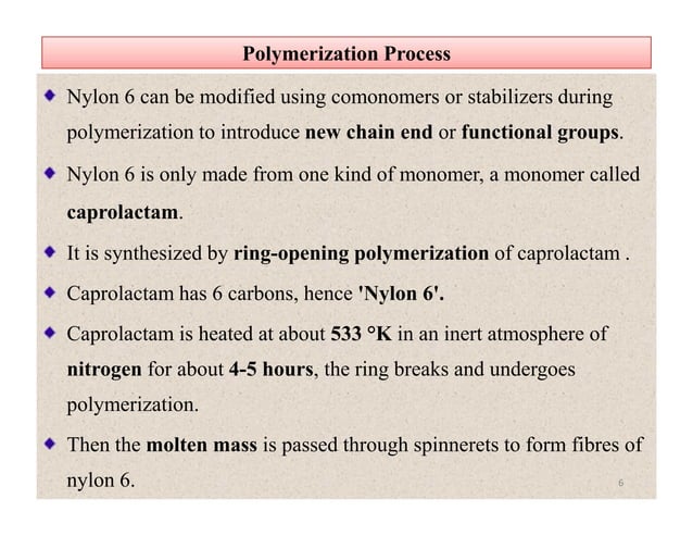 Nylon 6 Fiber | PDF | Chemistry | Science