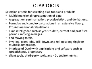 Seminar on olap online analytical | PPTX