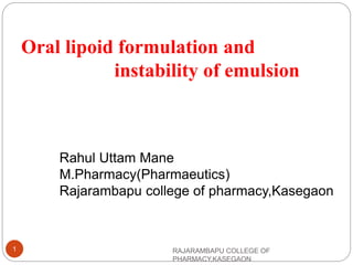 Seminar on oral lipoid | PPT