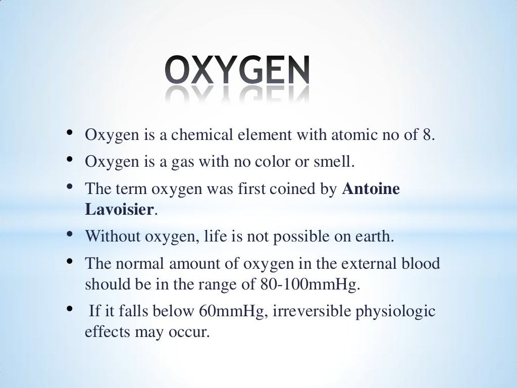 Seminar on oxygen insufficiency