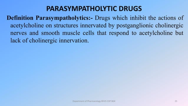 Seminar on parasympathomimetic and parasympatholytic converted | PDF