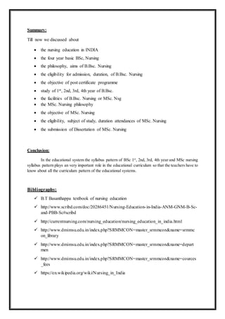 Seminar on patterns of nursing education in india non university bsc ...