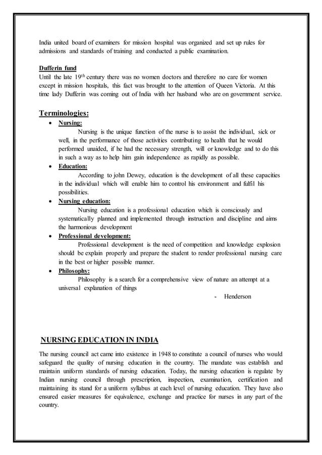 Seminar on patterns of nursing education in india non university bsc ...