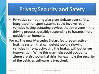 Seminar on pervasive computing | PPT