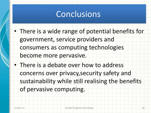 Seminar on pervasive computing | PPTX