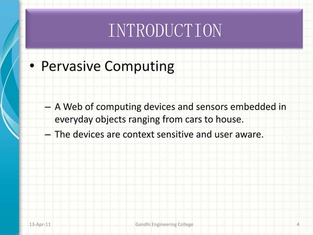 Seminar on pervasive computing | PPTX