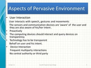 Seminar on pervasive computing | PPTX