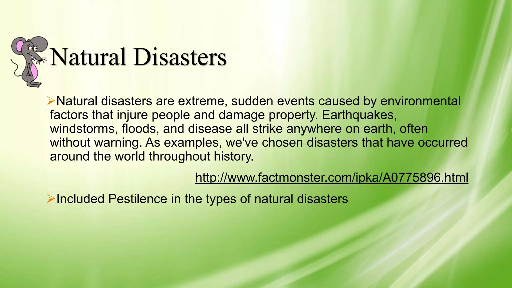 Seminar on Natural Disaster: Pestilence | PPTX