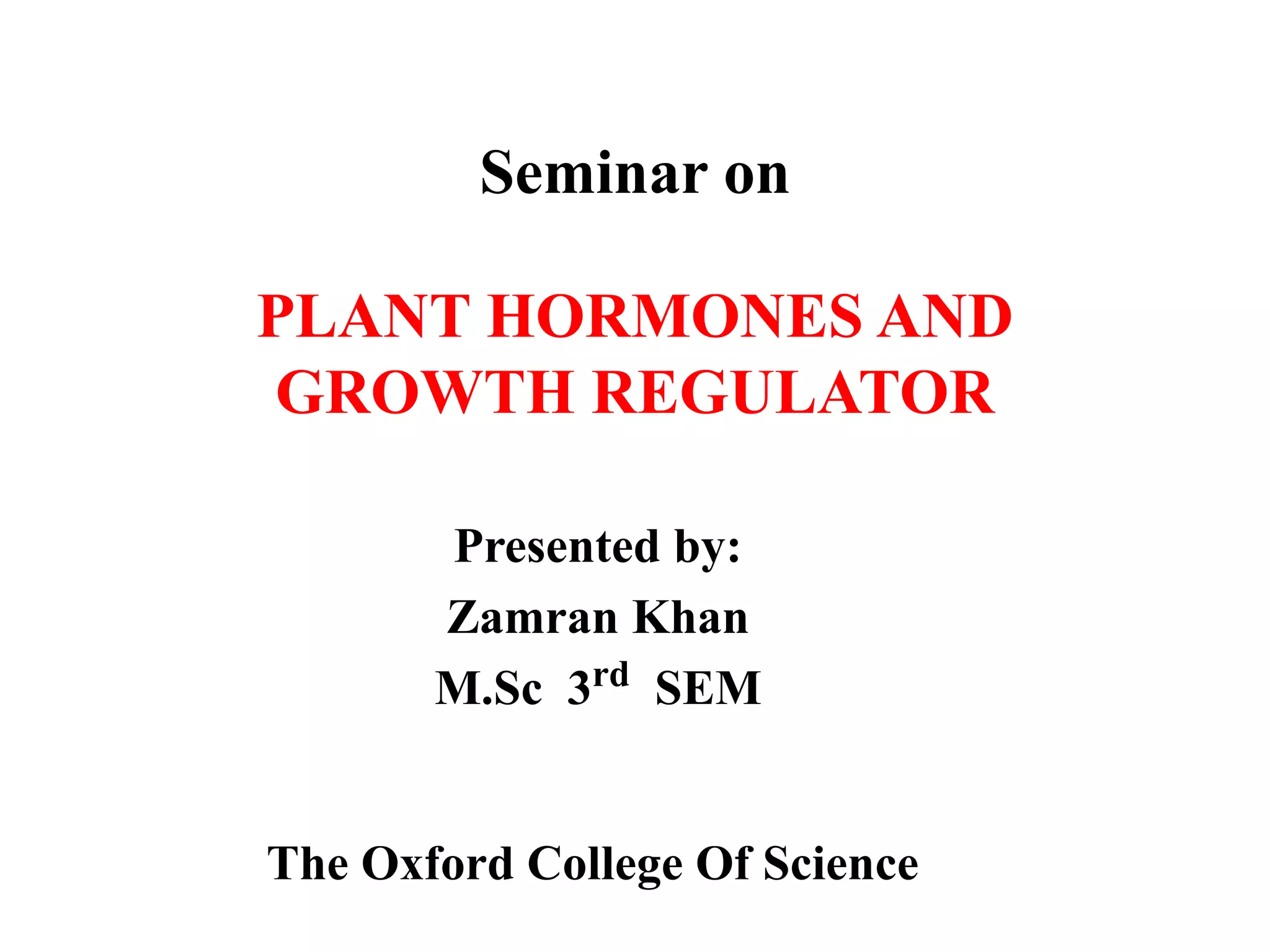 Seminar on pgr in plants | PPTX