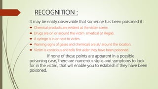 poisoning, its types and emergent management. | PPTX