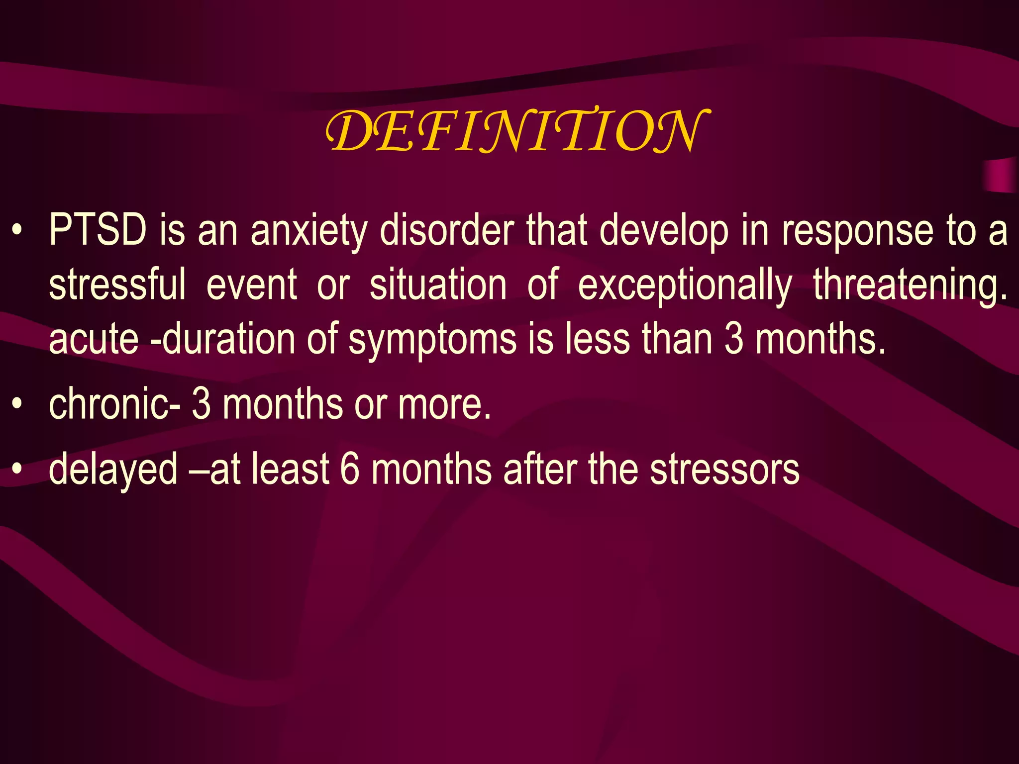 Post Traumatic Stress Disorder | PPT