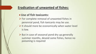 Seminar on pre stocking management of nursery pond. | PPTX