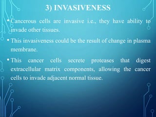 Properties of cancer cells | PPTX