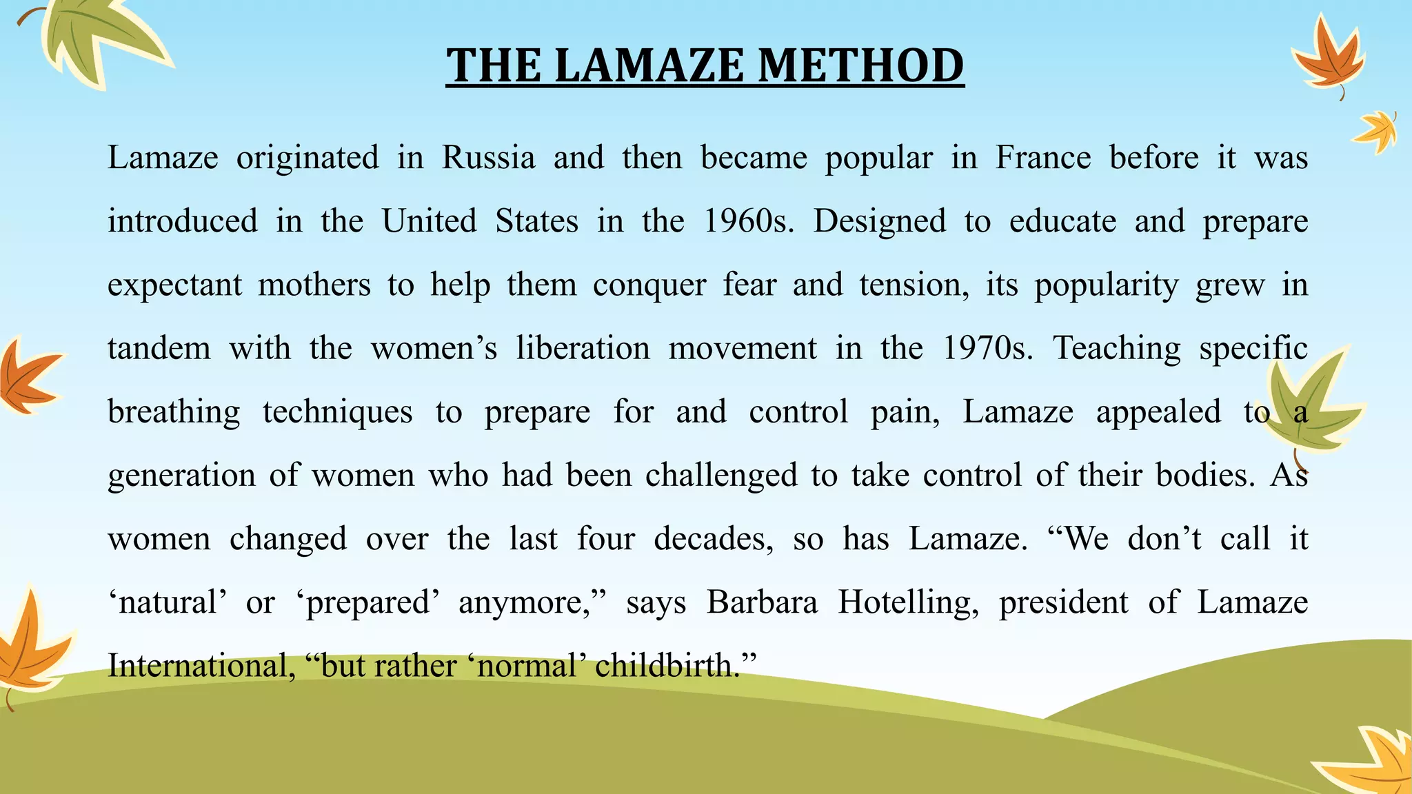 PSYCHOPROPHYLACTIC METHODS IN LABOUR | PPTX