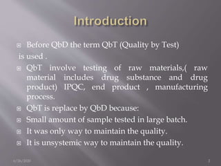 Seminar on quality by design | PPTX | Business | Business and Finance