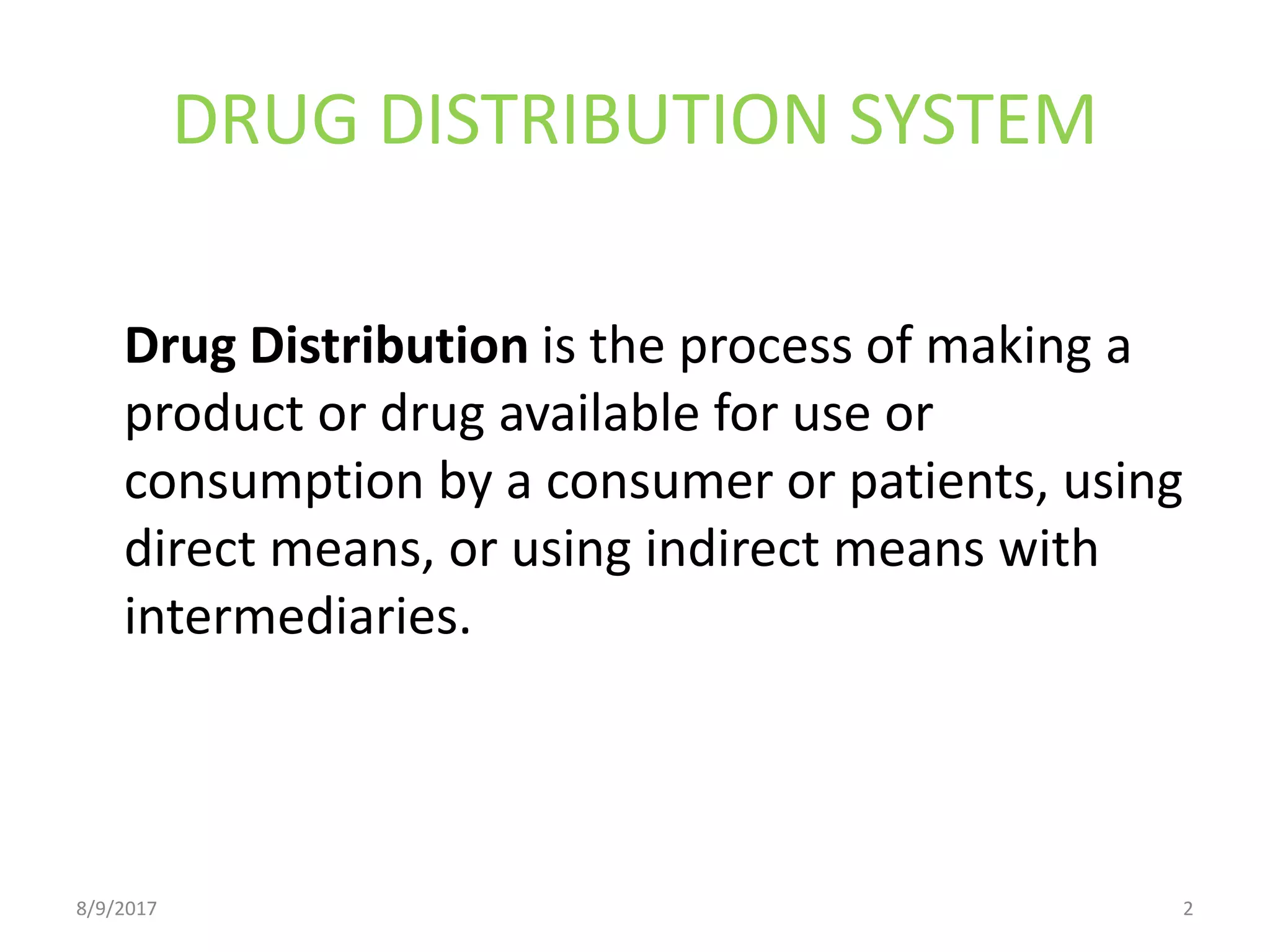 Seminar on restricted drug distribution system | PPTX
