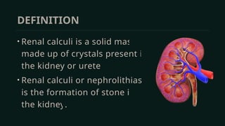 SEMINAR ON – renal calculi dali.pptx renal | PPT