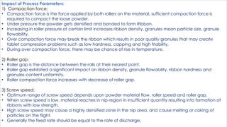 Roll Compactor used in dry granulation technique | PPTX