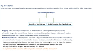 Roll Compactor used in dry granulation technique | PPTX