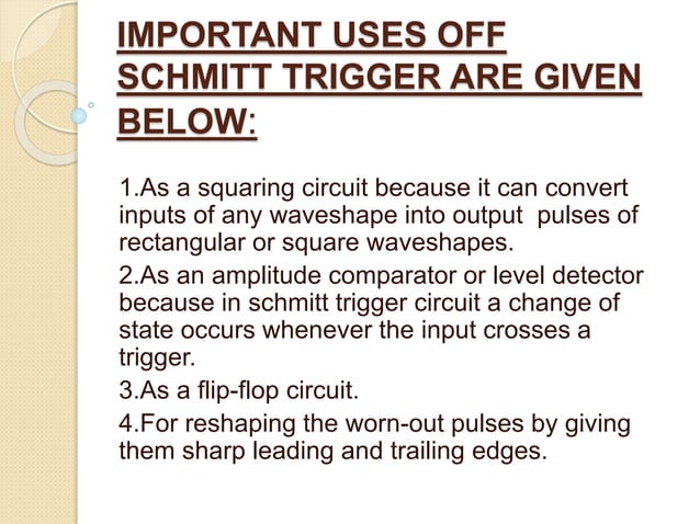 schmit trigger | PPTX | Consumer Electronics | Technology & Computing