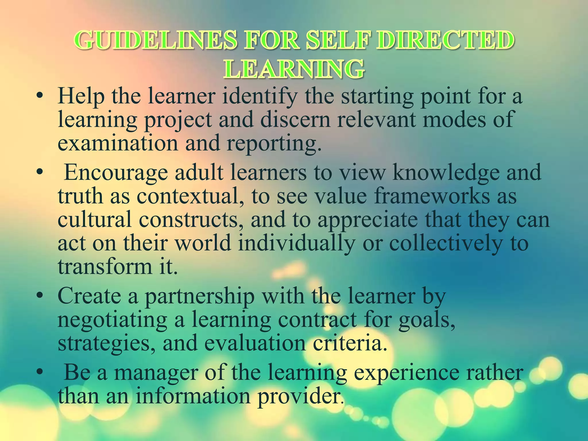 Seminar on self directed learning | PPTX