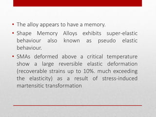 Seminar on shape memory alloys | PPT