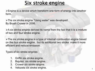 Seminar on six stroke engine | PPT