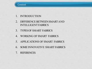 Seminar on smart clothing | PPTX