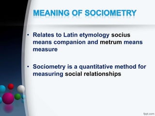 Seminar on sociometry | PPTX