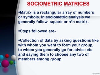 Seminar on sociometry | PPTX