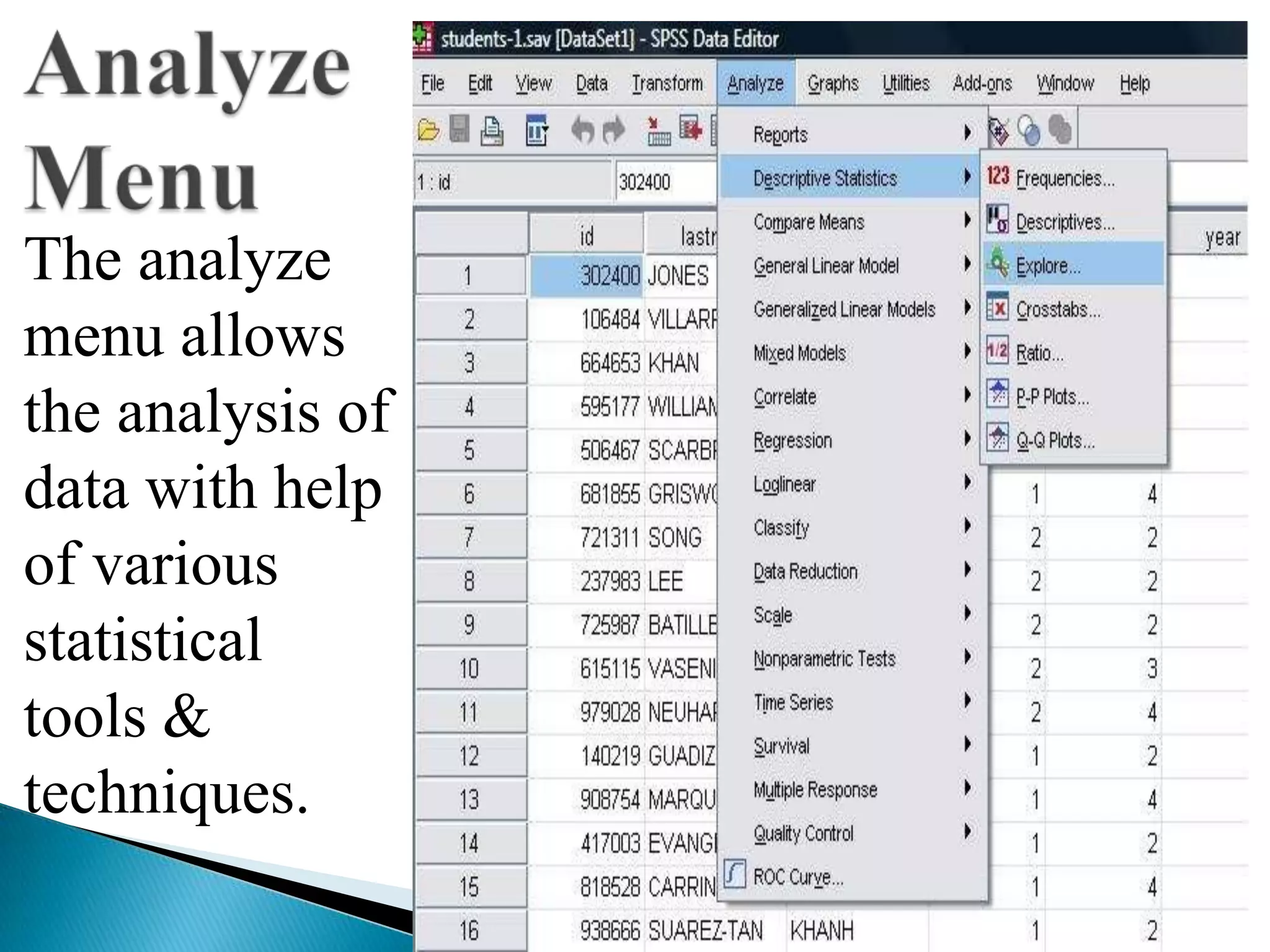 Statistical Package for Social Science (SPSS) | PPTX