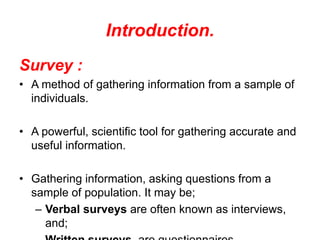 Seminar on survey methods | PPTX
