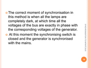 Seminar on synchronization to infinite bus | PPTX