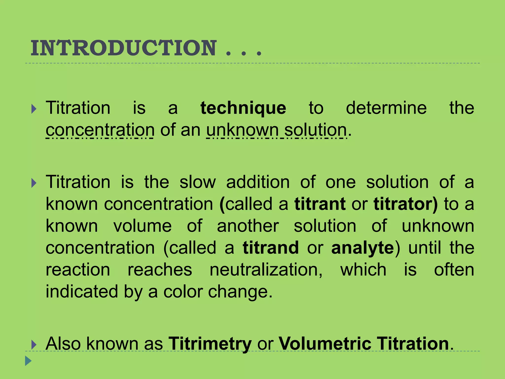 Titration - principle, working and application | PPTX