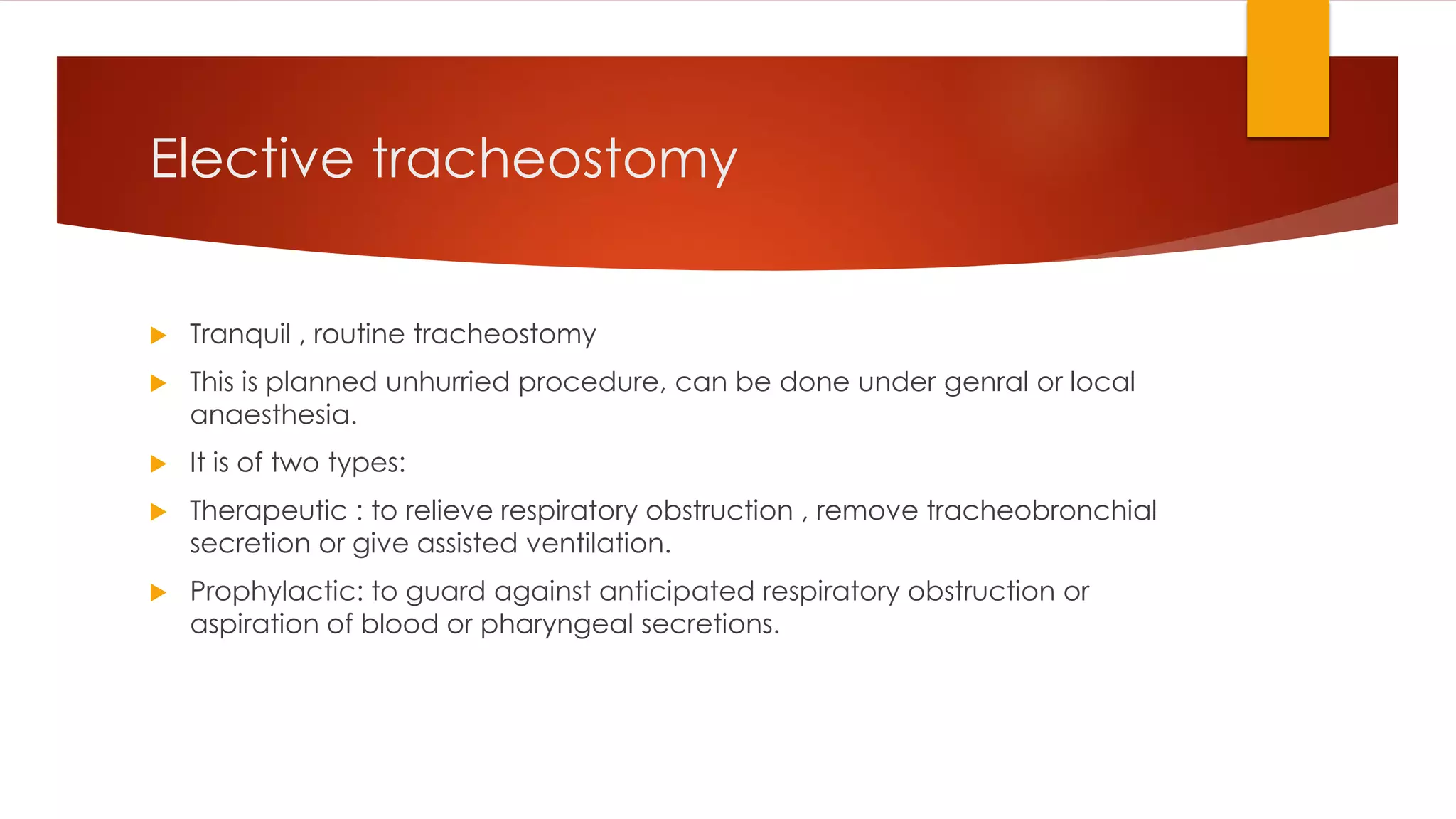 Seminar on Tracheostomy, types and its Complications. | PDF