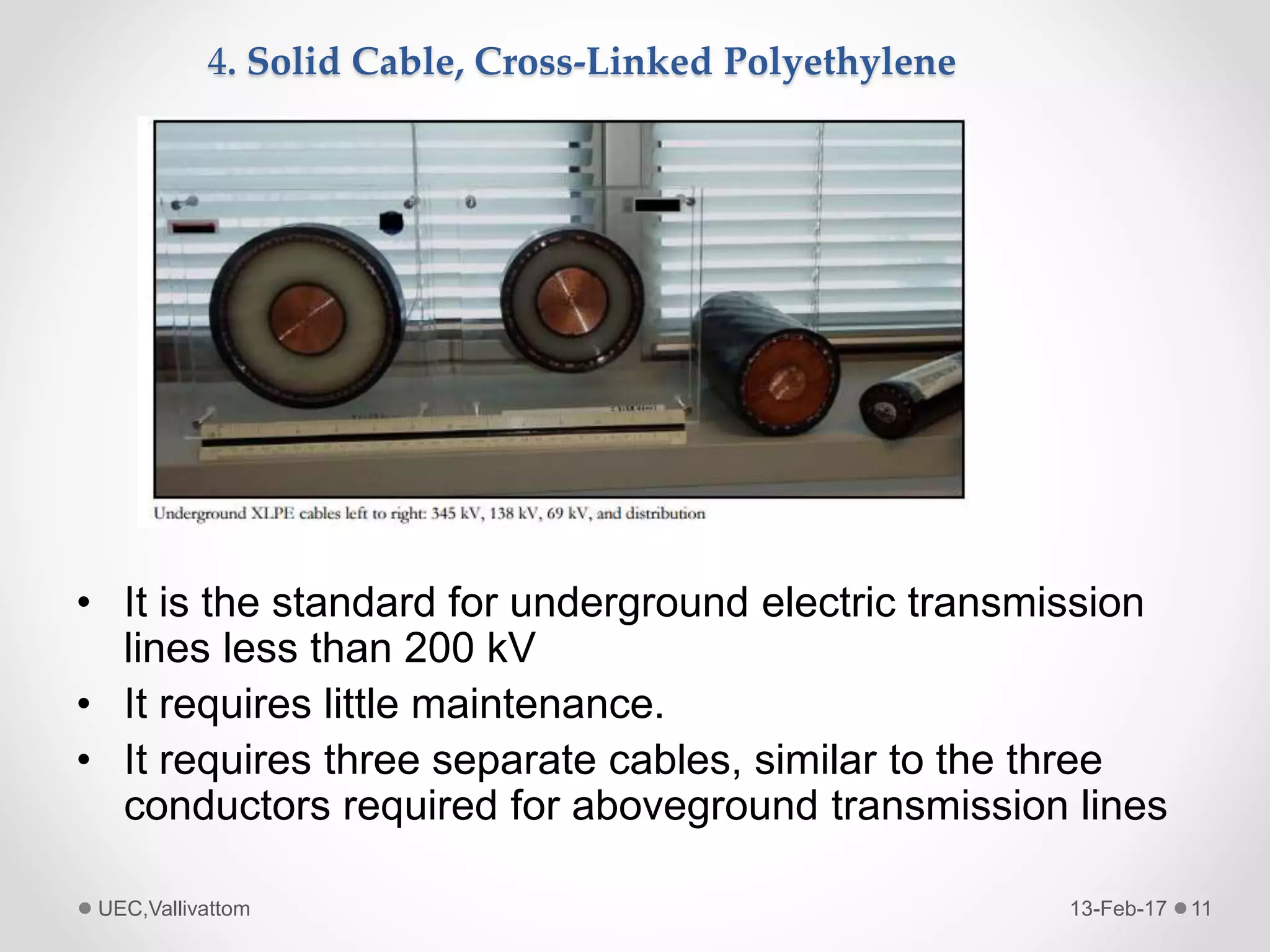 UNDERGROUND HIGH POWER TRANSMISSION LINES | PPTX