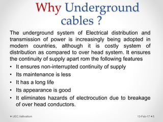 UNDERGROUND HIGH POWER TRANSMISSION LINES | PPTX