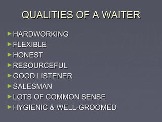 Seminar on Waitering | PPT