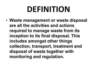 Seminar on waste mamagement | PPTX