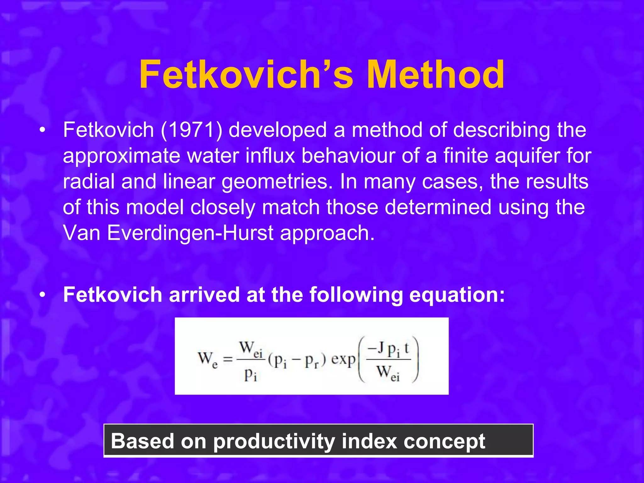 Seminar on water influx and well testing | PPT