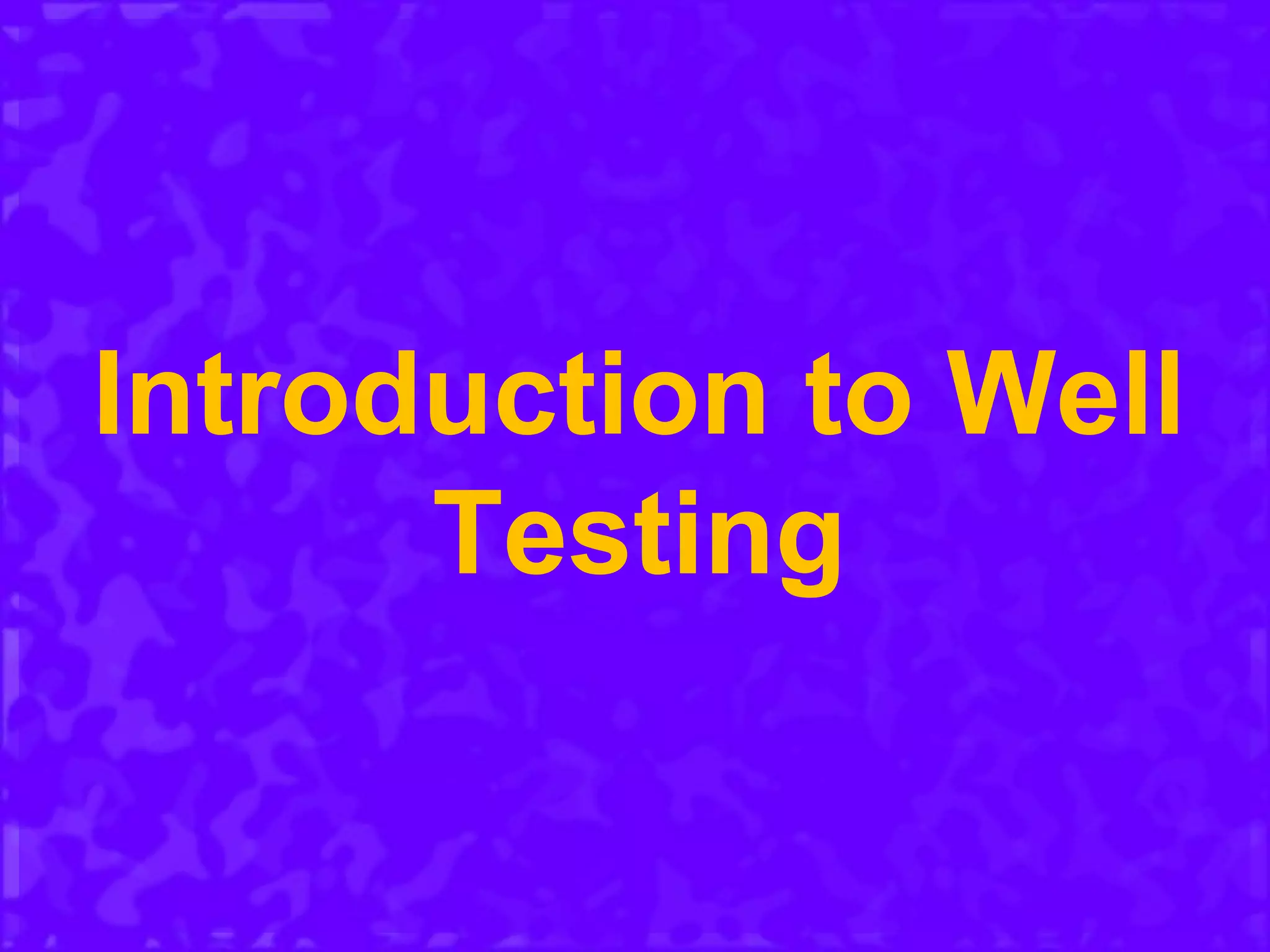 Seminar on water influx and well testing | PPT